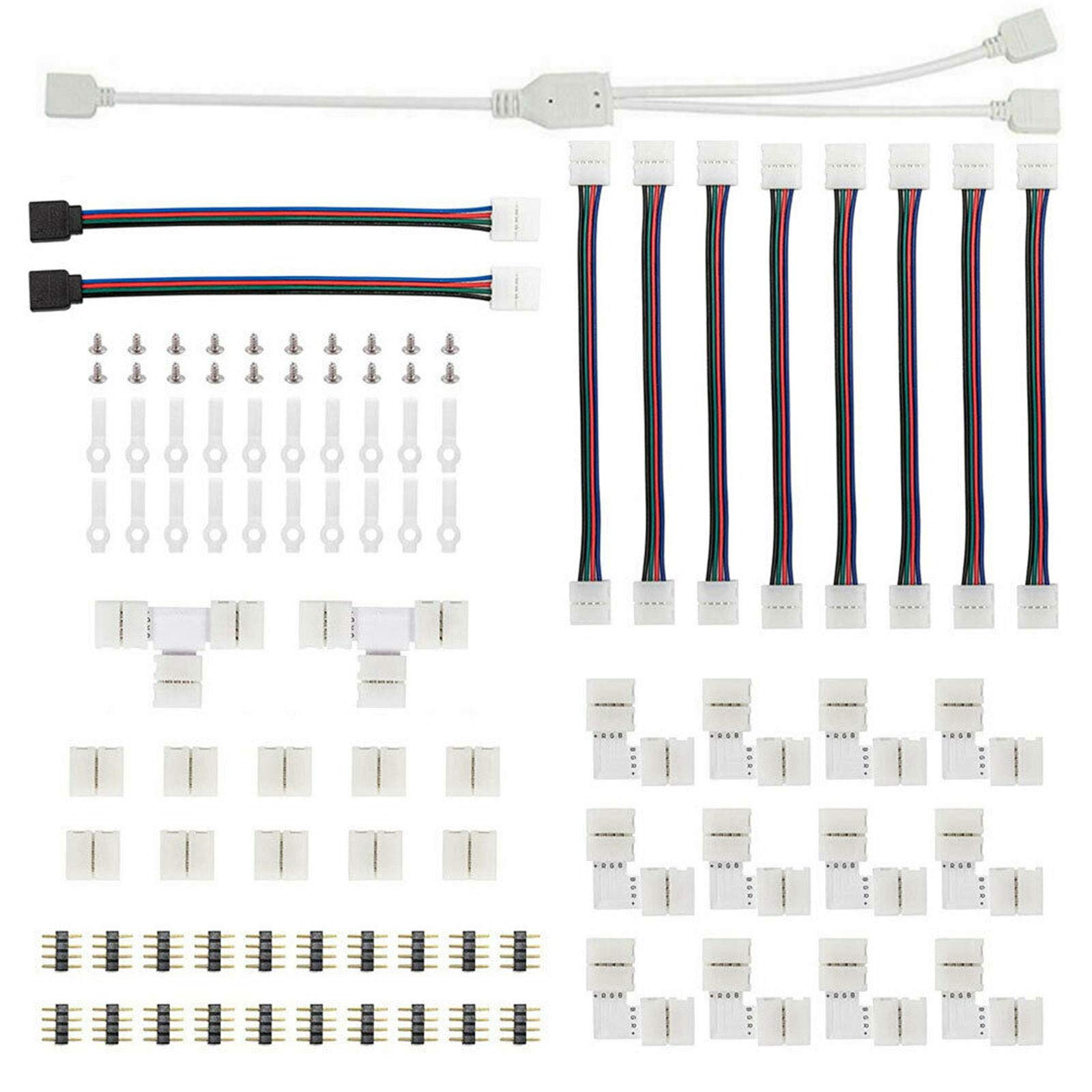 Buy QIJIE LED Strip Connector 4 Pin, Solderless RGB Connector, L&T ...