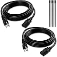 Amazon.com: Elecan 3-Prong Replacement Power Cord 10 Ft/2 Pack, Heatproof Flexible Durable AC ...