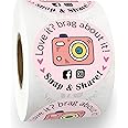 Amazon.com: 500pcs Love It Snap Share Review Stickers Roll - Pink Retro ...