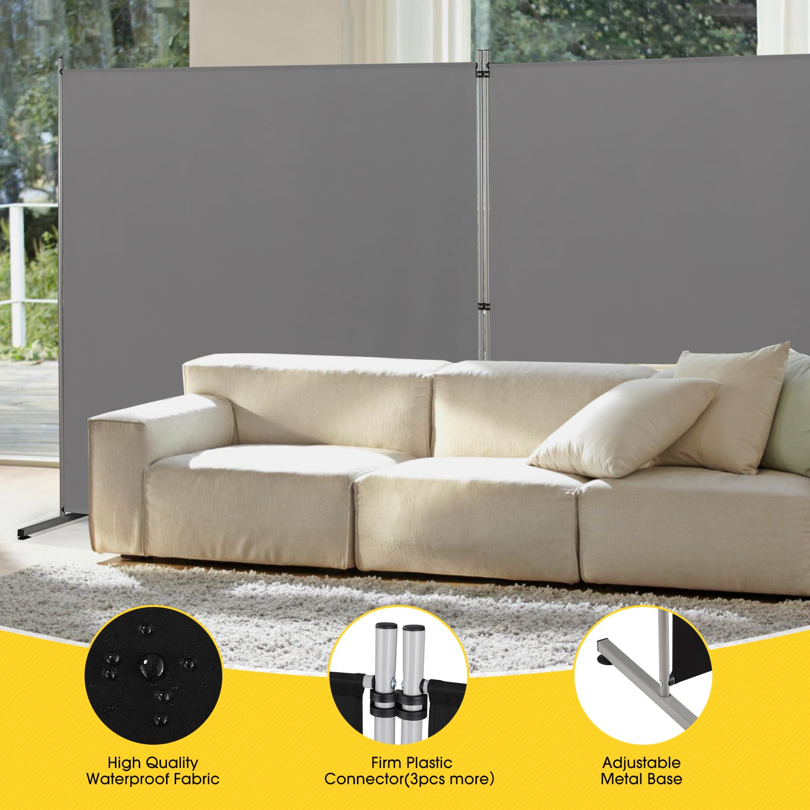 Mua RANTILA Indoor Room Divider, Portable Office Divider, Room Divider Wall Screen 2 Large Panel ...