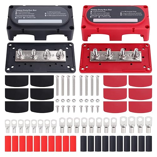 300A Heavy Duty Module Bus BAR 12V 24V 48V DC Power Distribution Block with 4 x 5/16" (M8 ...