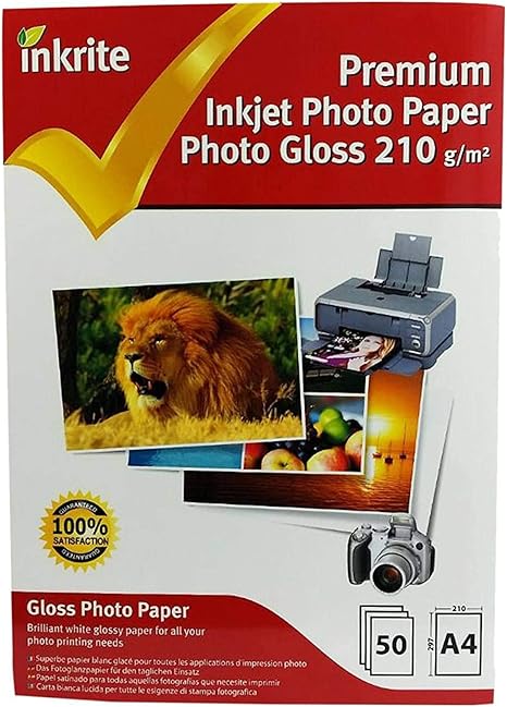 Inkrite A4 210 gsm Premium "PhotoPlus" Professional Photo Gloss Paper ...