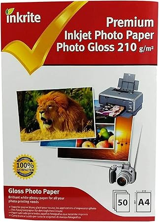 Inkrite A4 210 gsm Premium "PhotoPlus" Professional Photo Gloss Paper ...