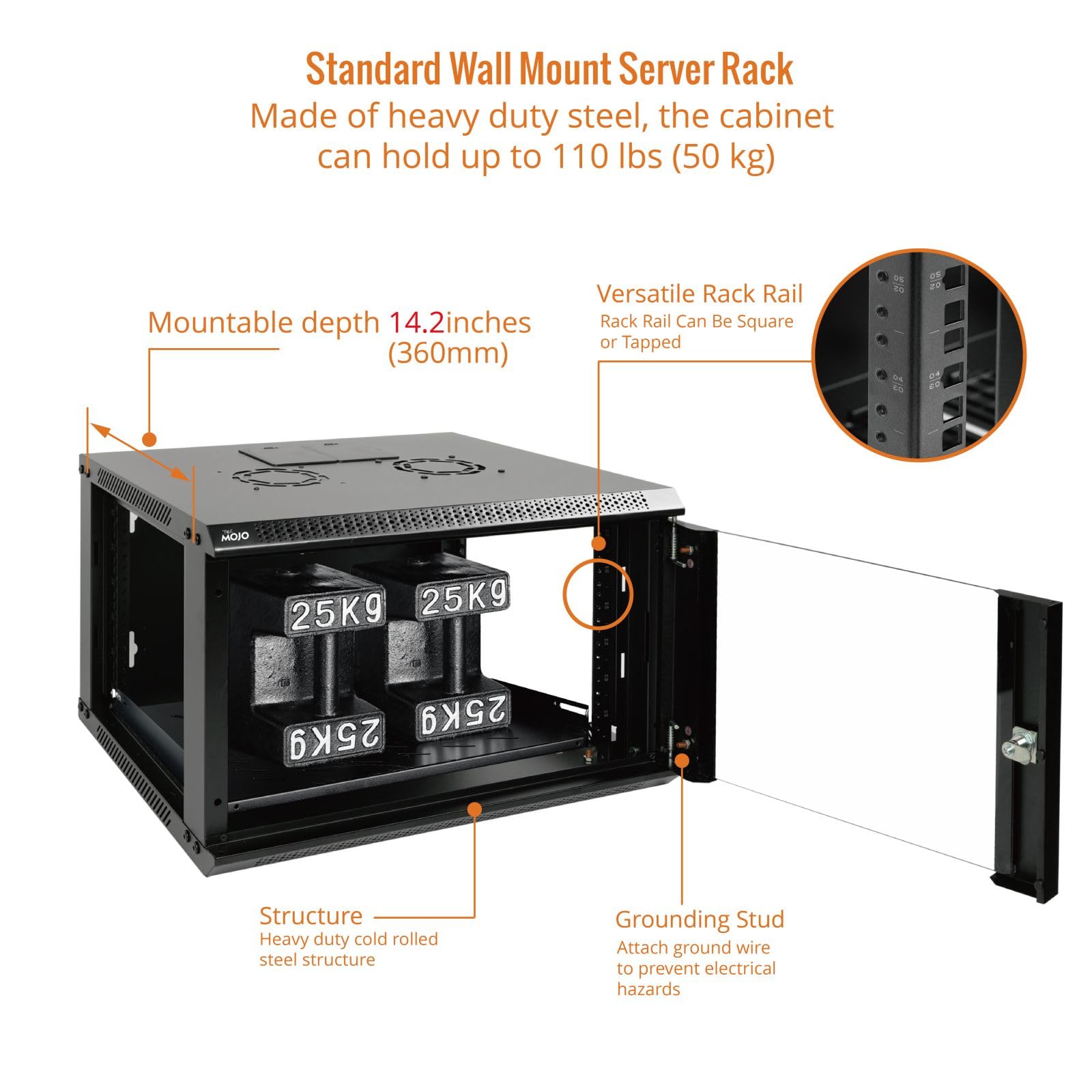 Mua 6U Wall Mount Server Cabinet IT Network Rack Enclosure Lockable ...