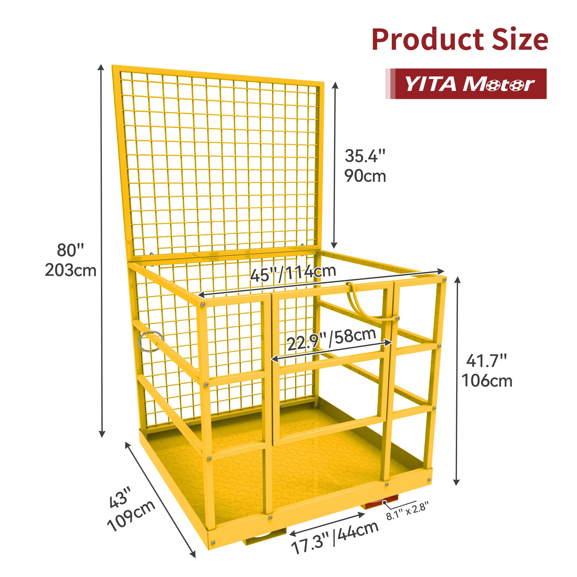 Vevor Forklift Safety Cage Lift Platform Forklift Safety Cage, 1400lbs ...