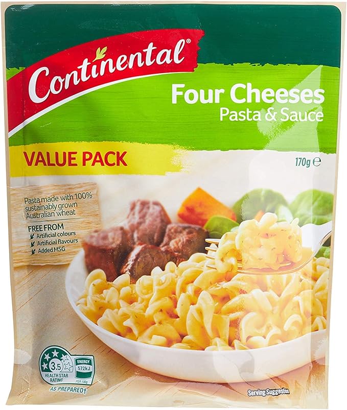 Continental Four Cheeses Pasta & Sauce 170g: Amazon.com.au: Grocery ...