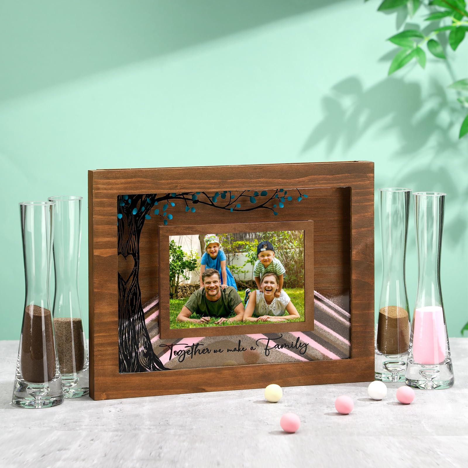 Qunclay Blended Family Unity Sand Ceremony Kit Photo Frame Wedding ...
