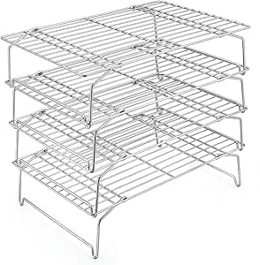 Amazon.com: 4-Tier Cooling Rack Set, P&P CHEF Stainless Steel Stackable Baking Cooking Racks for ...
