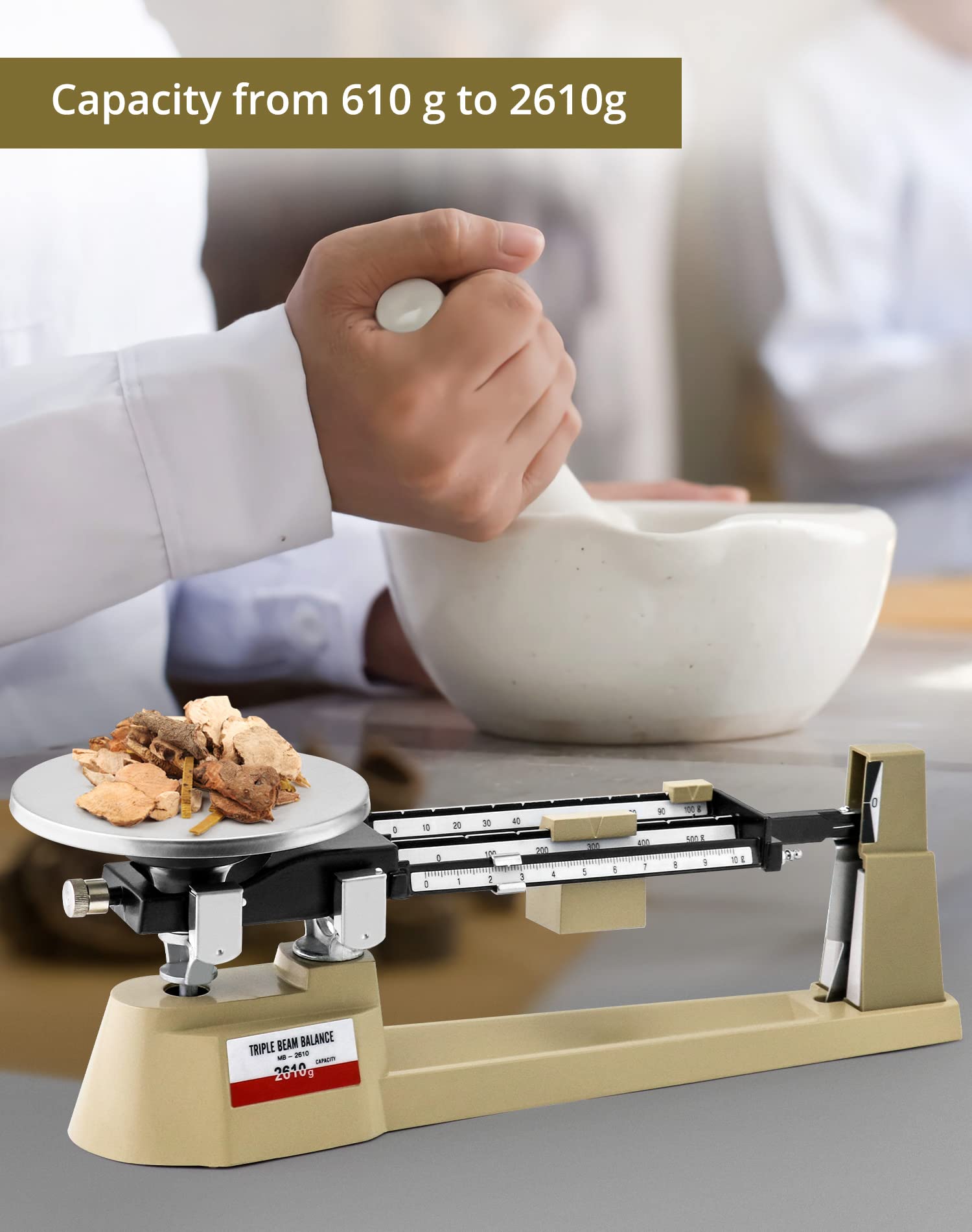 QWORK Triple Beam Mechanical Balance, 2 Pack 2610g/0.1g Lab Analytical ...