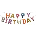 Amazon.com: Folkulture Happy Birthday Pom Pom Garland, 72 Inches Wool ...