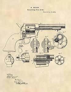 Amazon.com: Patent Prints - Colt Peacemaker Revolver Patent Art - Wall ...