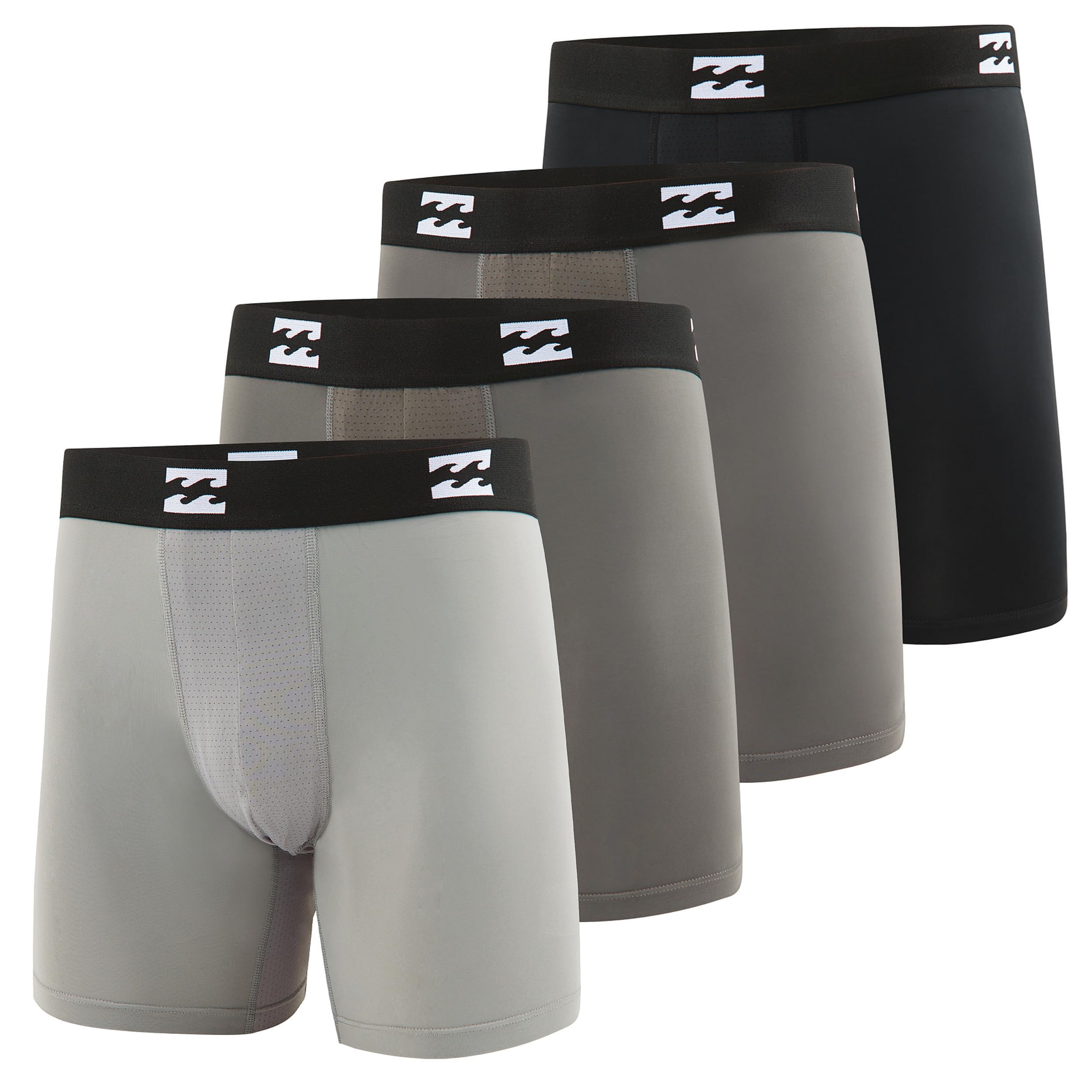 Billabong Mens Underwear 4 Pack Microfiber Performance Boxer Briefs for ...