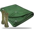 Amazon.com: FoundGo Canvas Tarp 10' x 12' Heavy Duty Waterproof Tarps with Grommets, UV ...