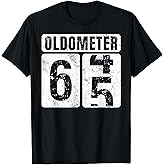 Amazon.com: Oldometer 65 Shirt Vintage Funny 65th Birthday Gift Idea T ...