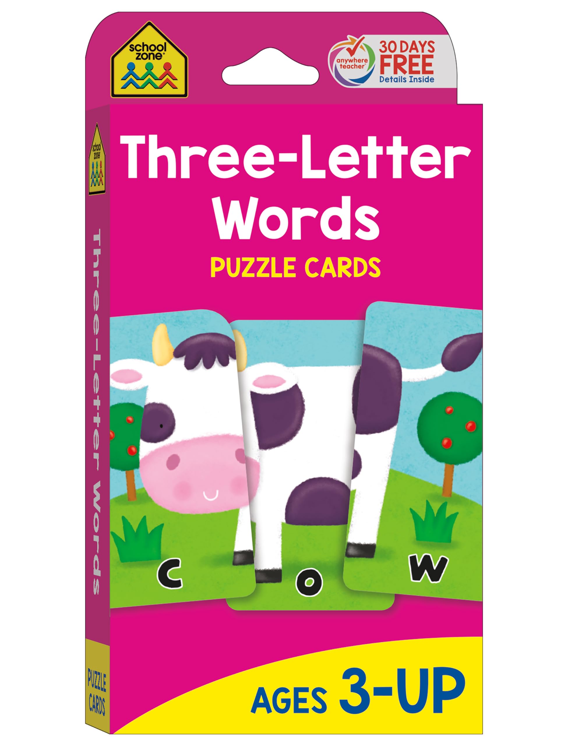 Mua School Zone Spell Three-Letter Words Puzzle Cards: Preschool to ...