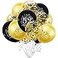 Amazon.com: SHUNTAI 52nd Birthday Balloons Gold and Black 52 Birthday ...