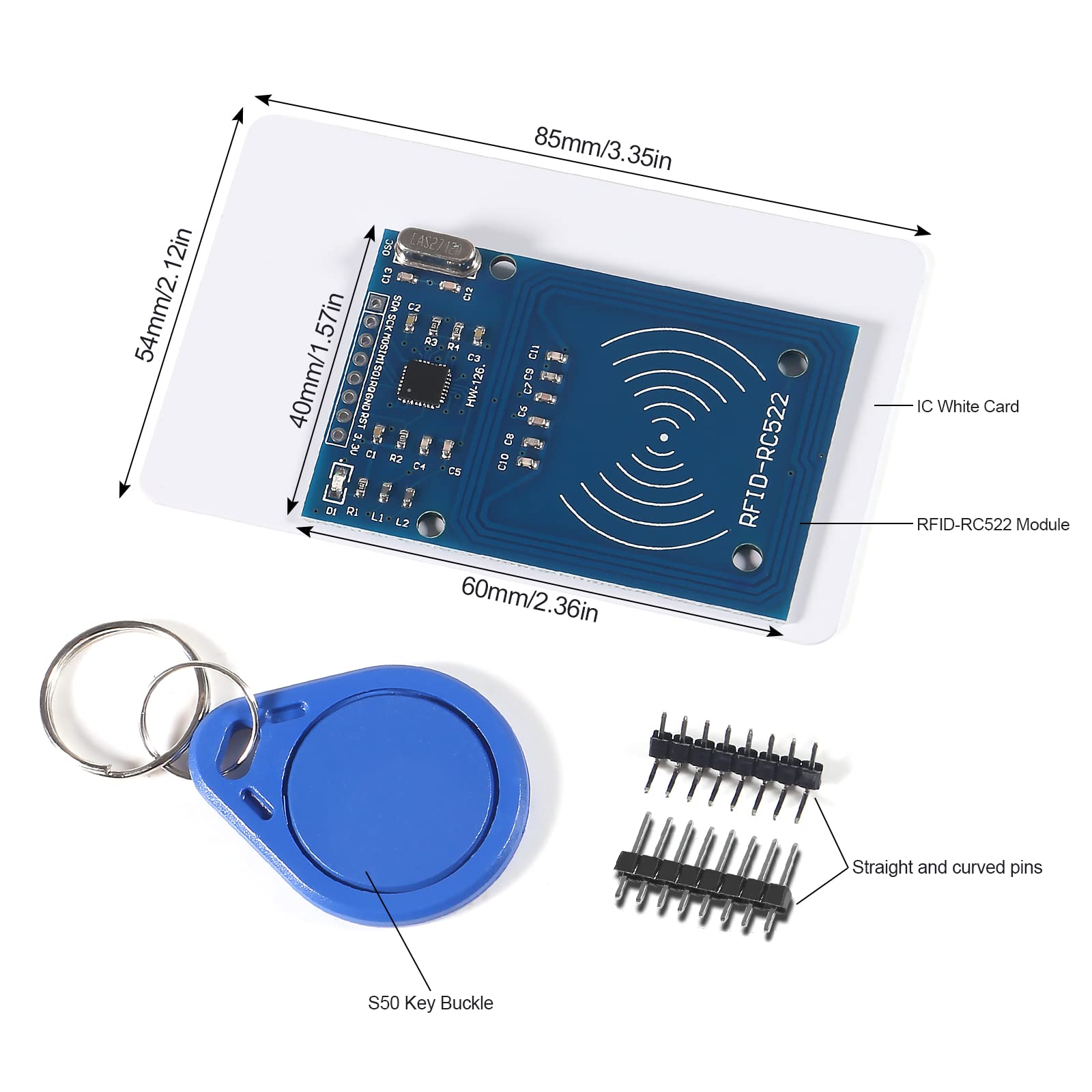 Mua 5PCS RFID Kit Mifare RC522 Reader Module RF IC Card Sensor Module ...