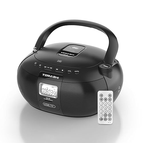 TOMASHI CD-50 CD Player Boombox in Black Portable CD Player | Stereo ...