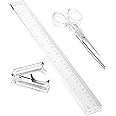 Amazon.com: OfficeGoods 3 Piece Acrylic Desk Set - Includes Ruler ...