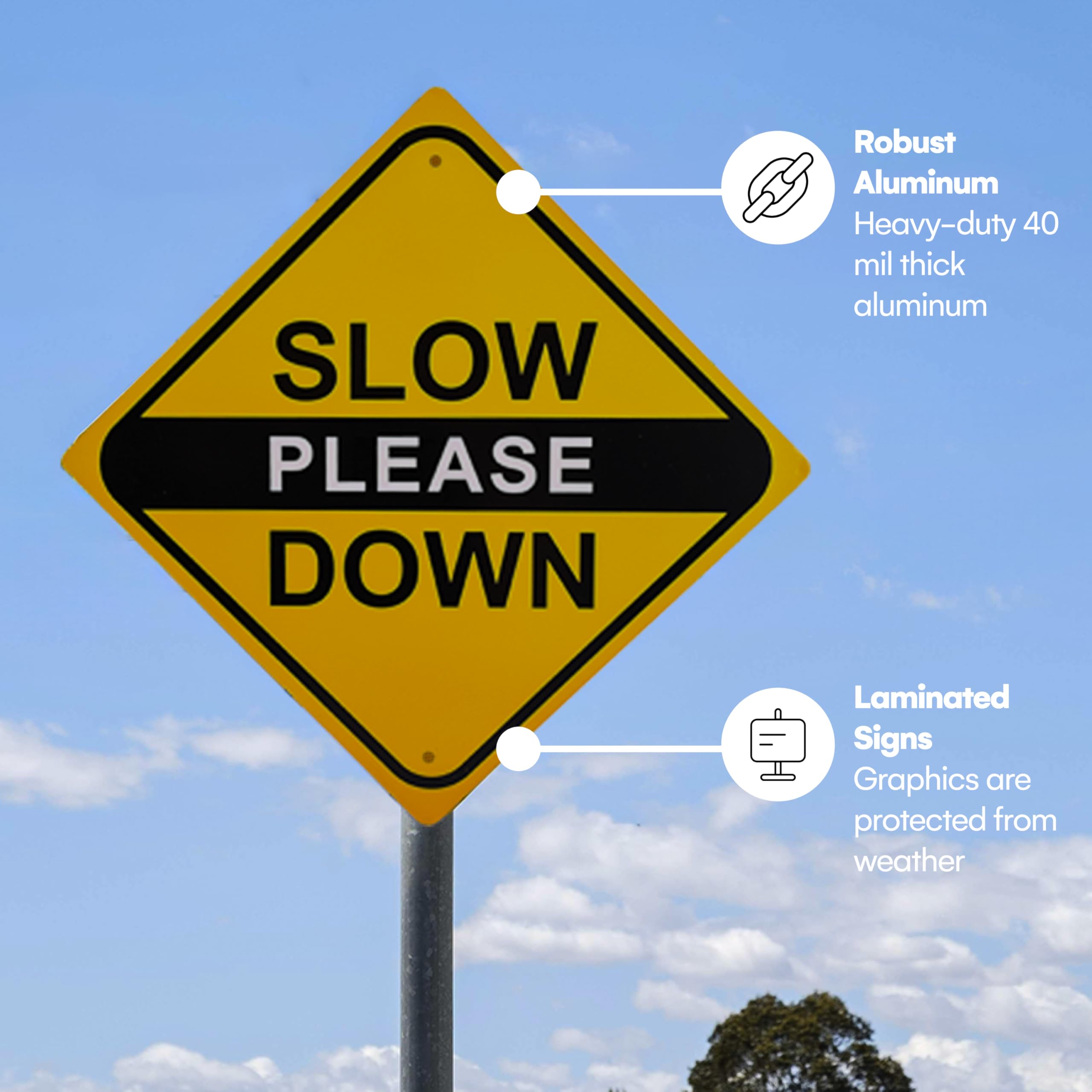 Mua Bigtime Slow Down Signs for Neighborhoods - Aluminum Signage for ...