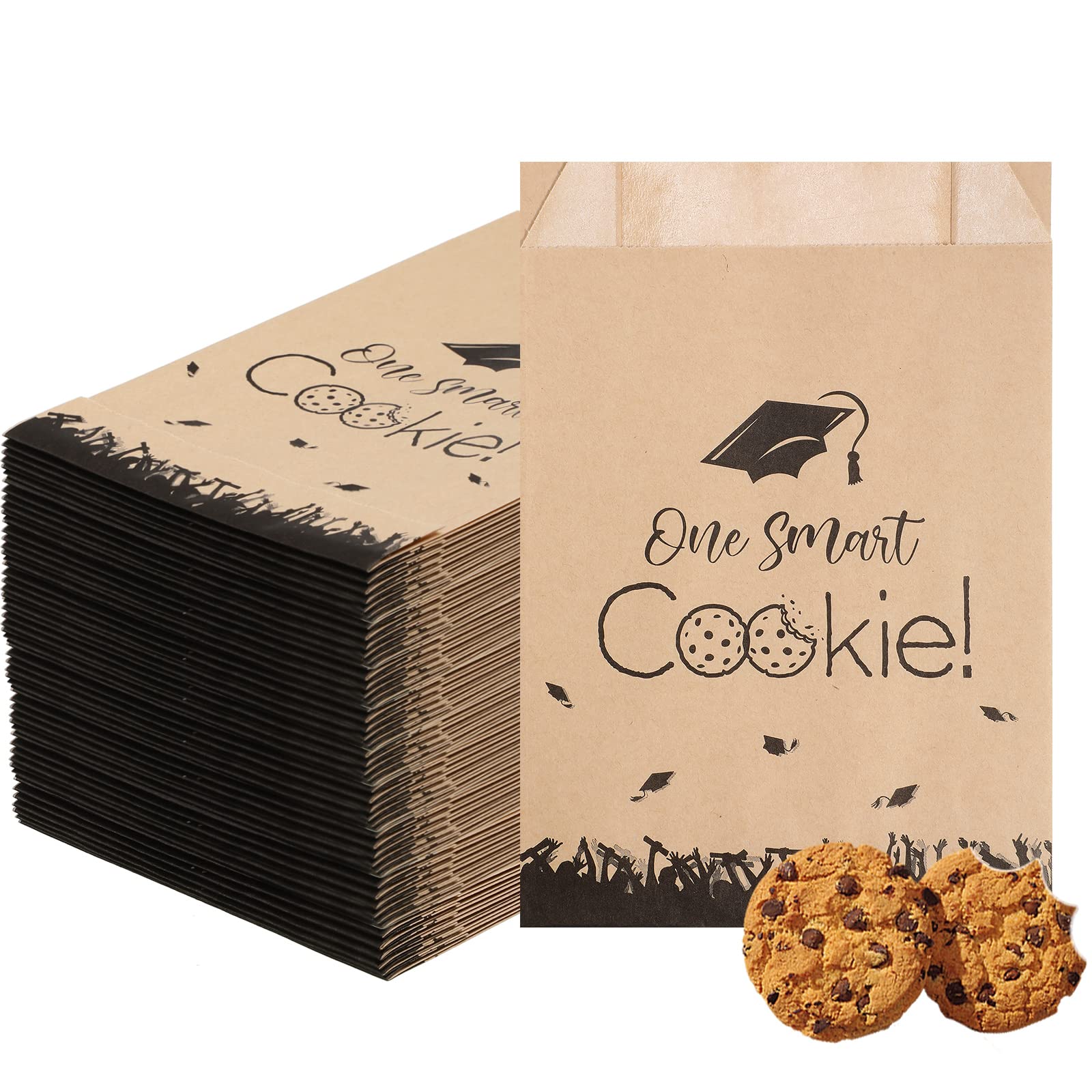 Fuutreo 200 Pcs Graduation Favor Bags Bulk Kraft Paper Treat Bags ...