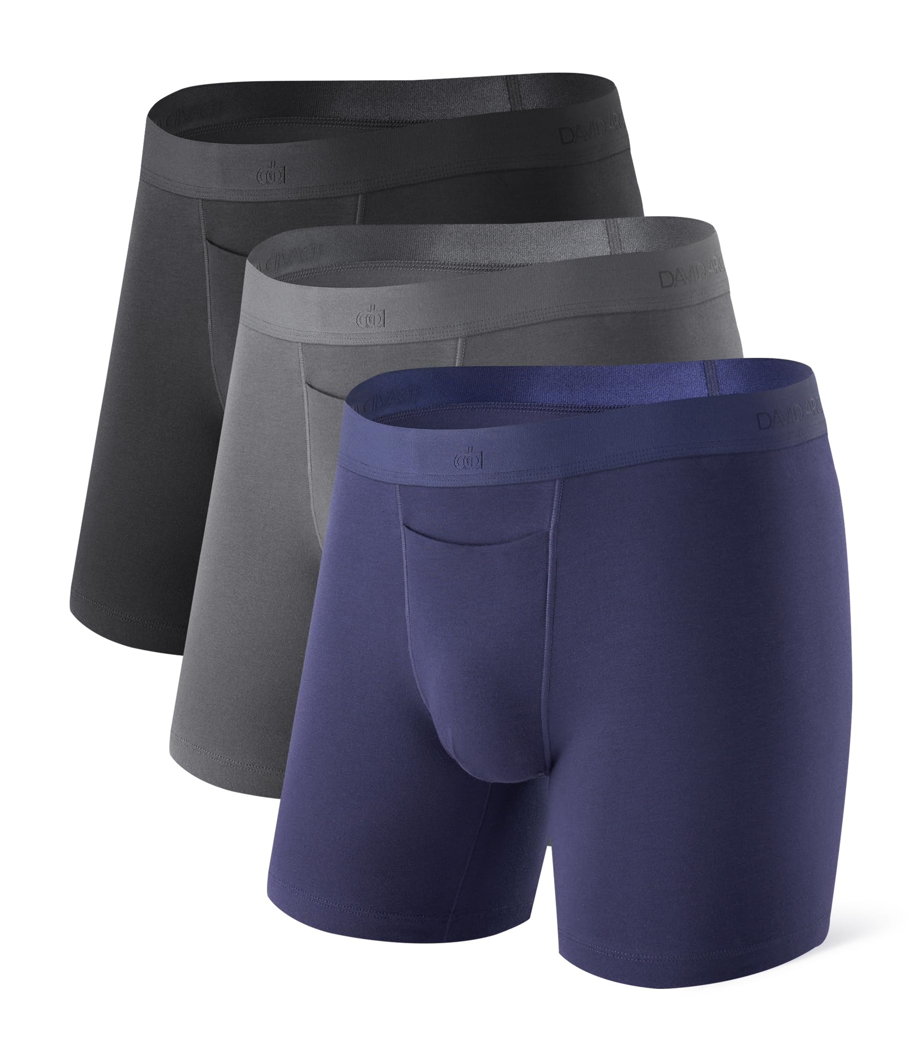 DAVID ARCHY Mens Underwear Cotton Boxer Briefs with Pouch Ultra ...