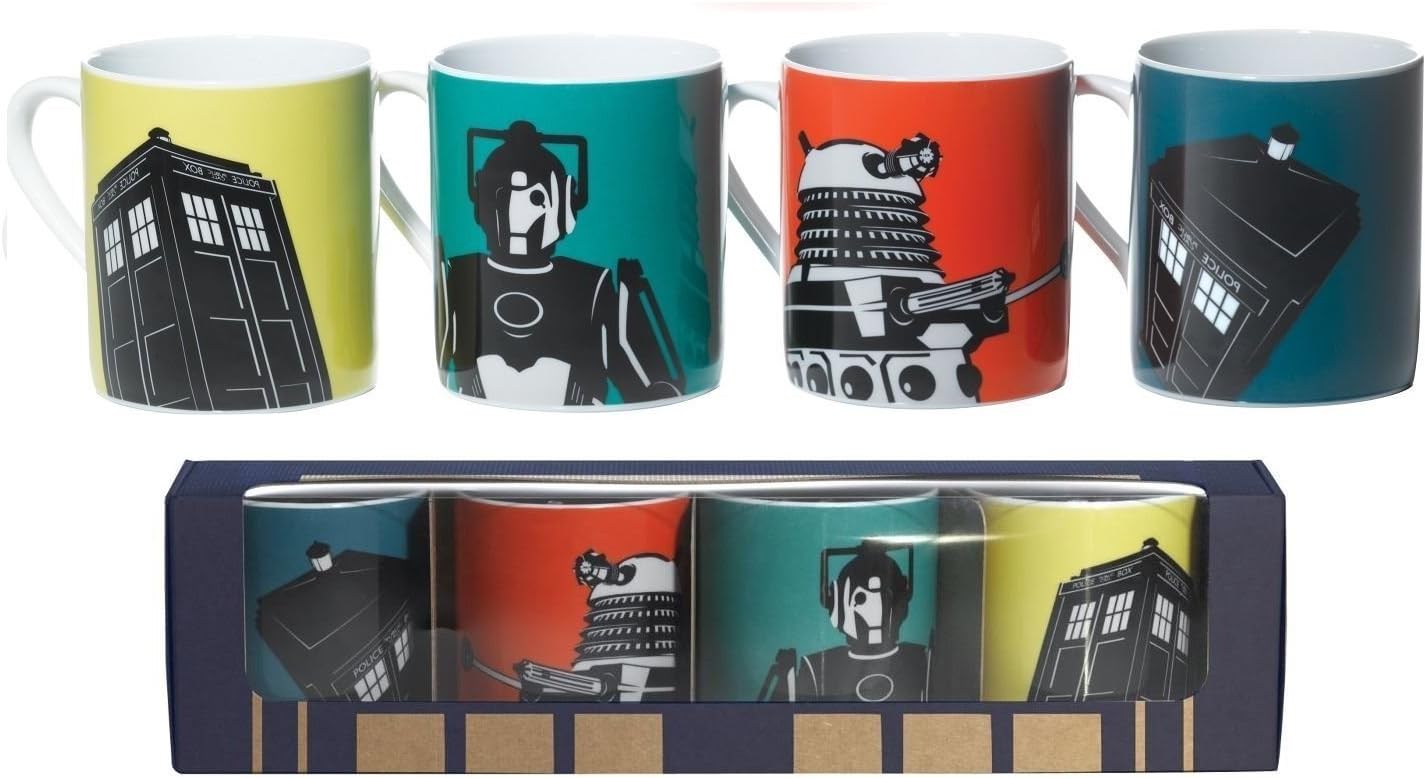 BBC DOCTOR WHO DW Dr Who Official Ceramic Coffee Tea Cup Mugs Boxed ...
