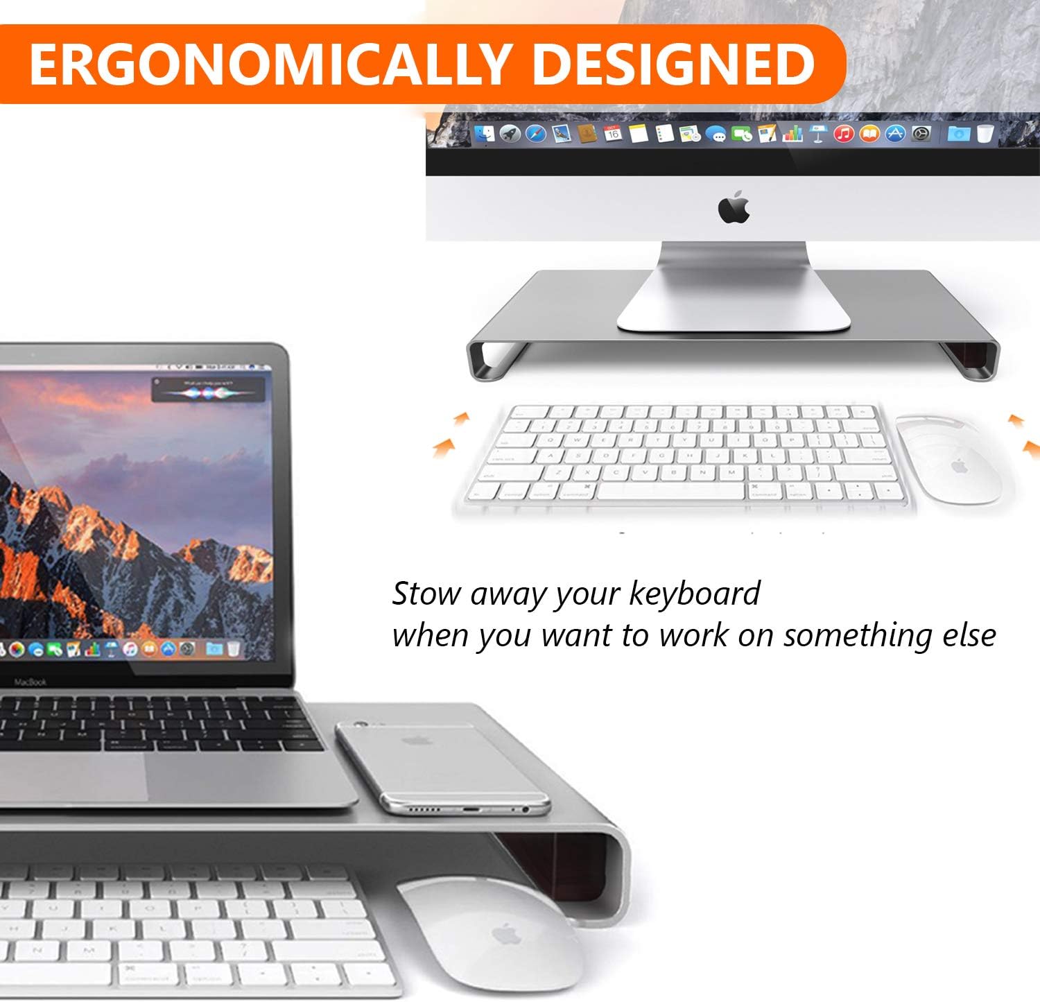 Urbo Monitor Stand with Type-C USB Hub for Multi-Device Connectivity ...
