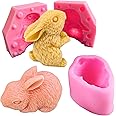 Amazon.com: 2Pcs Rabbit Fondant Mold Easter Silicone Rabbit Mold for ...
