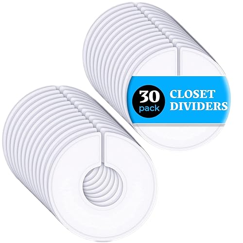 30 Closet Dividers for Hanging Clothes- White Closet Divider Set of 30 ...