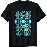 Amazon.com: Turquoise Blessed Turquoise Color Graphic T-Shirt ...
