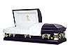 Titan Casket Purple Cross Steel Handcrafted Funeral Casket with Rubber ...