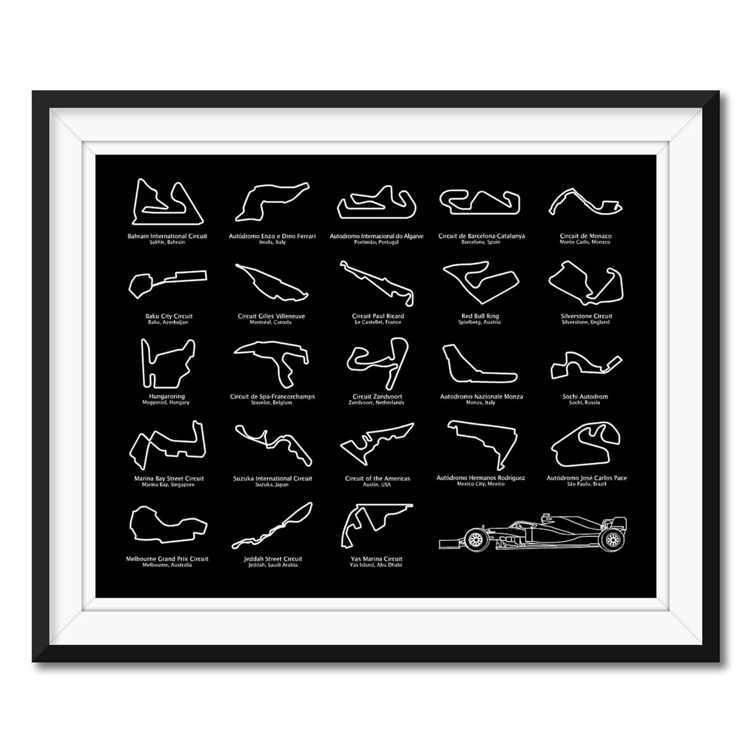 Amazon.com: Formula 1 Race Track F1 Circuit 2021 Inspired Poster Print ...
