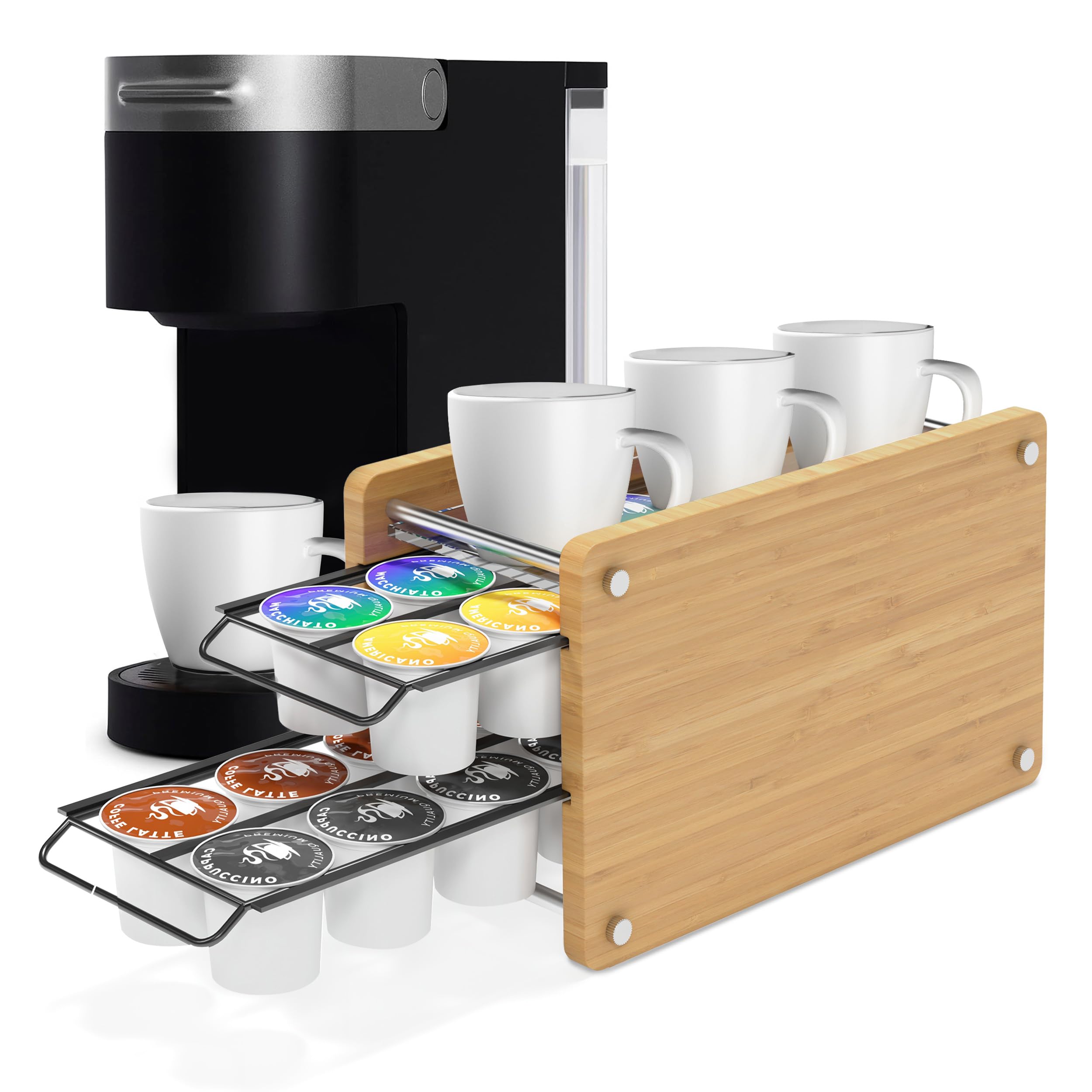 Ibyx ?offee Pod Holders for K Cups - 2 Tier Coffee Pod Sliding Drawer ...