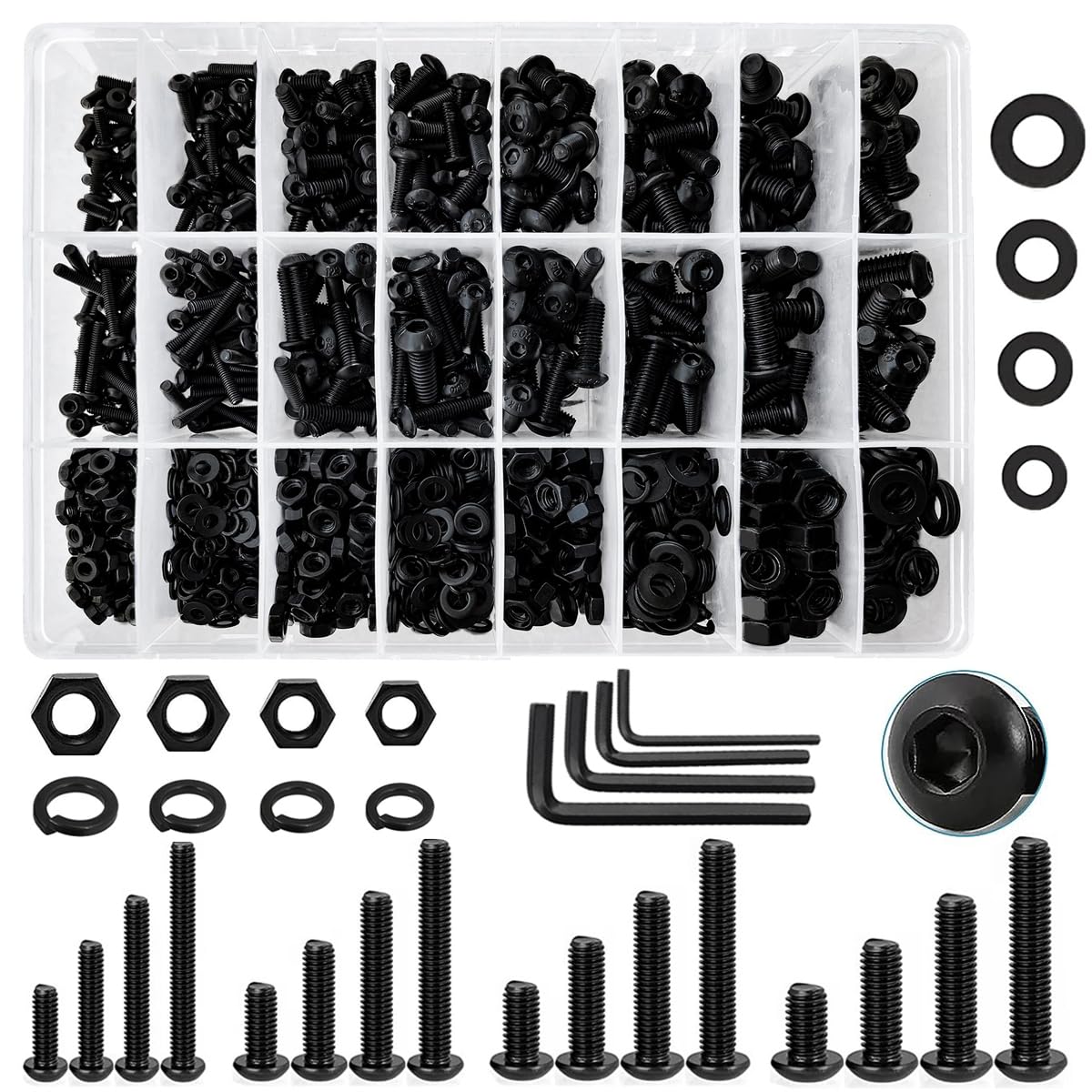 Mua 1120Pcs Metric Screw Assortment M3 M4 M5 M6, Bolts and Nuts Kit ...