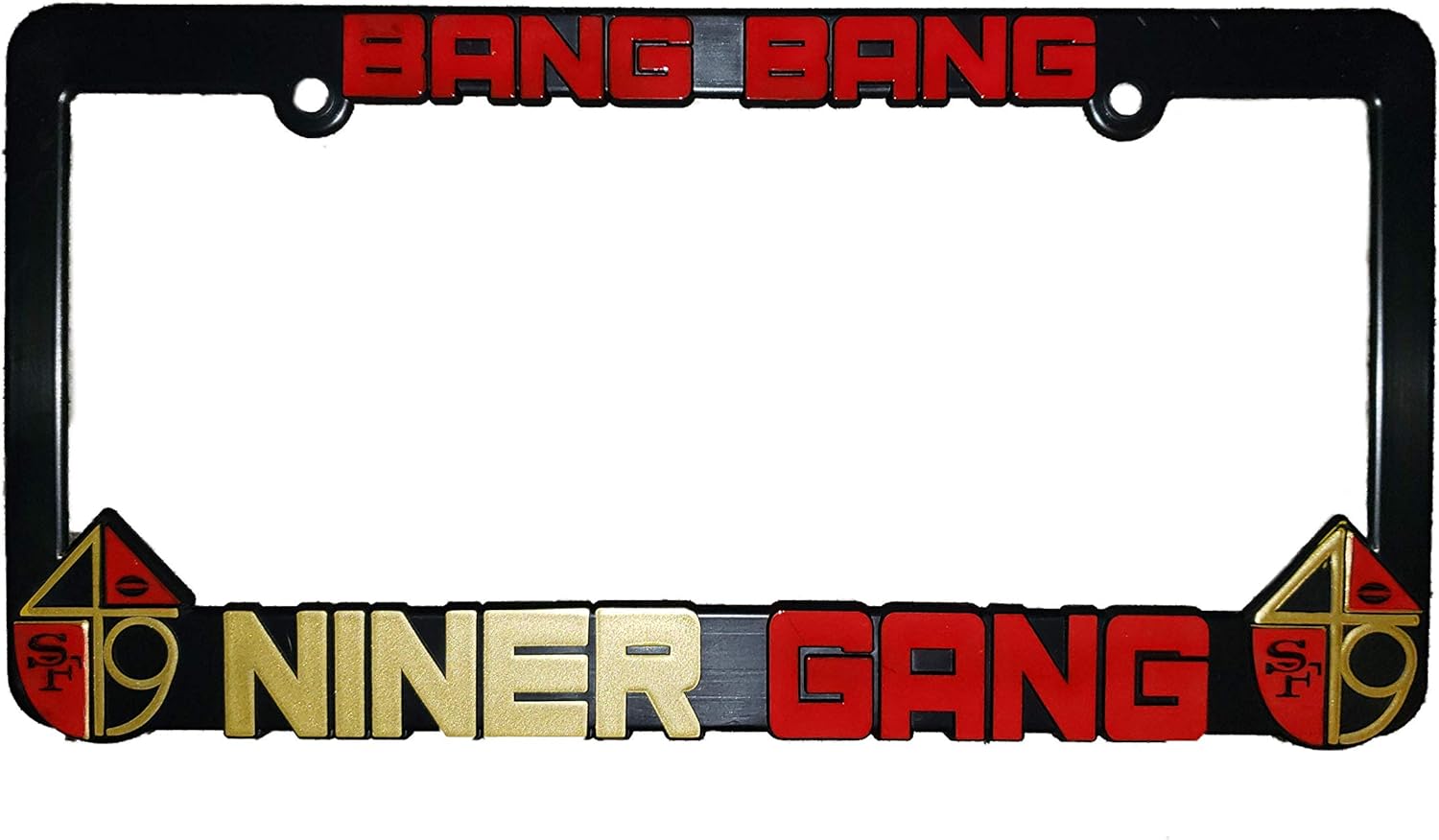 Amazon.com: Bang Bang Niner Gang License Plate Frame: Automotive