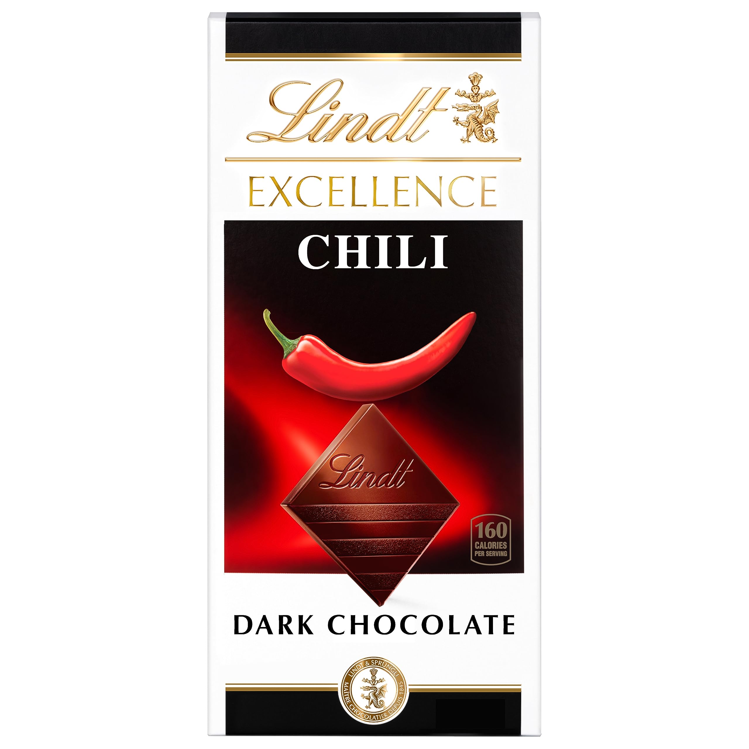 Lindt EXCELLENCE Chili Dark Chocolate Candy Bar, Dark Chocolate Infused ...