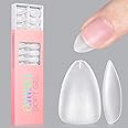 AILLSA Short Almond Nail Tips - 240 PCS Upgraded Matte Gel Nail Tips No ...