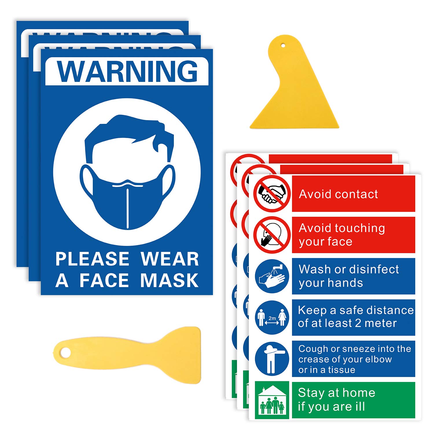 Buy 6 Pack Safety Sign,Safety Attention Self Adhesive Sticker -"PLEASE ...