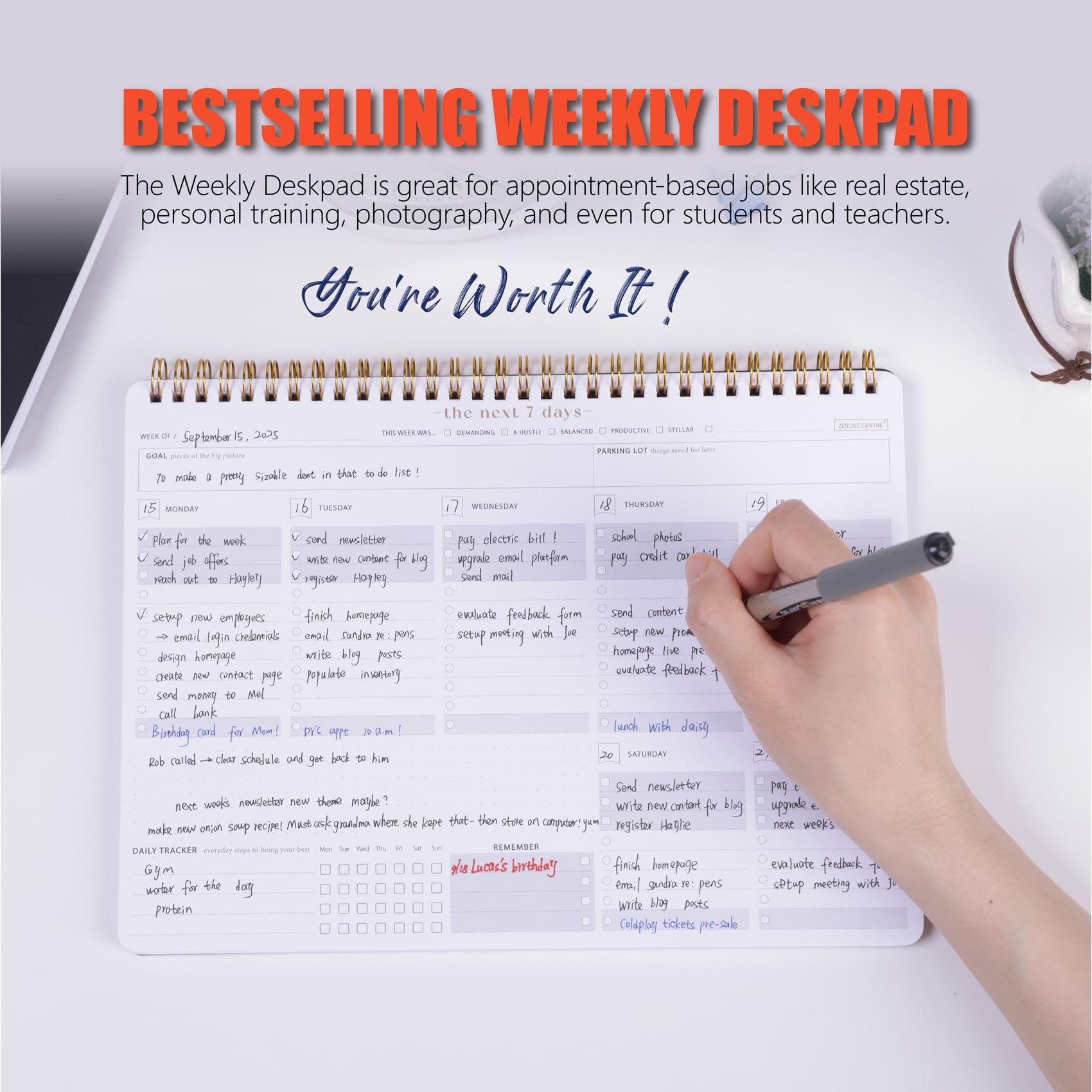 Mua Weekly Planner Notepad-Minimalist 7-Day To Do List, 54 Sheets Dashboard Desktop Planner to ...