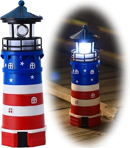 Solar Rotating Beacon Lights Lawn Lighthouse Solar Beacons