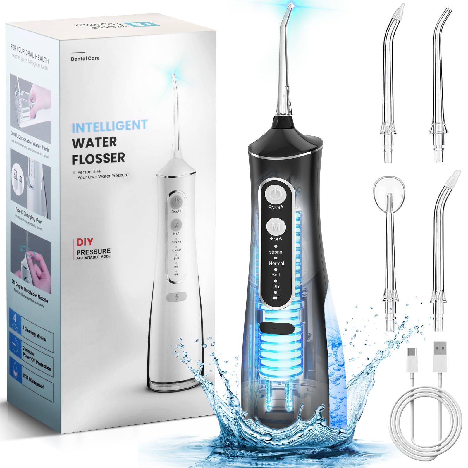 Water Flosser Cordless Electric Water Flosser, Portable Dental Flossers ...