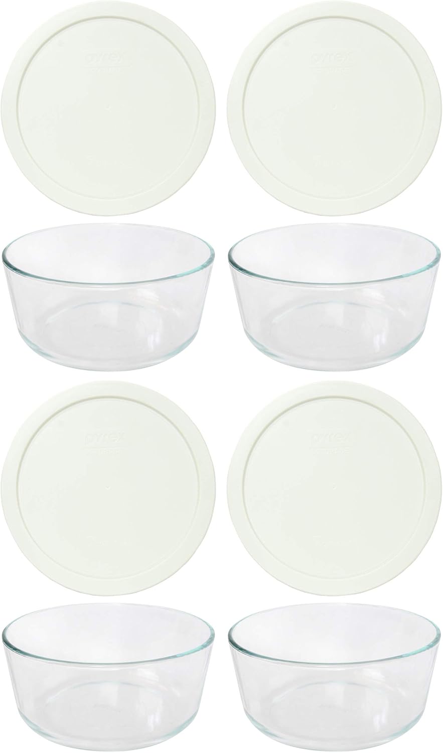 Amazon.com: Pyrex (4) 7203 7 Cup Glass Dishes & (4) 7402-PC 6/7 Cup ...