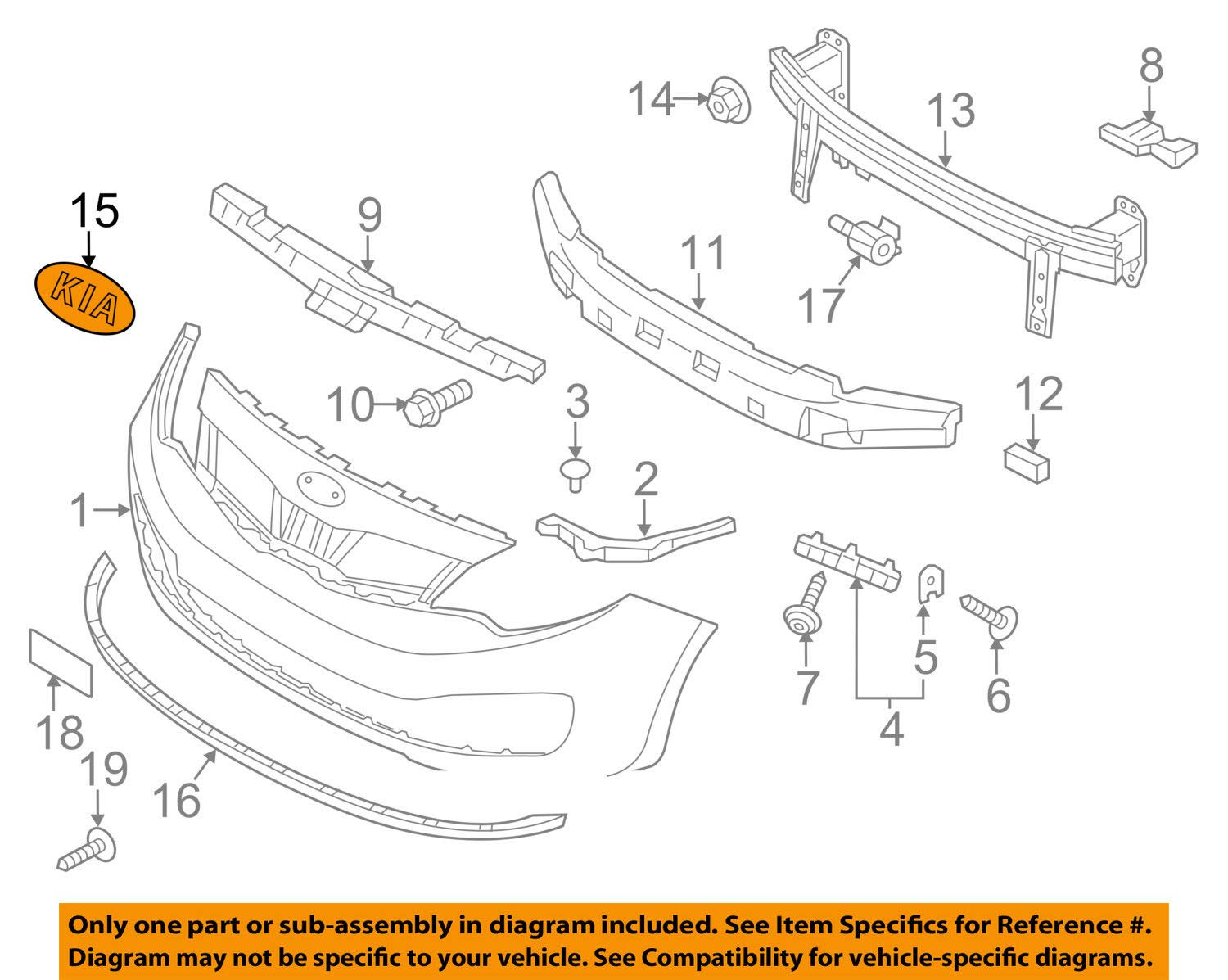 Kia Genuine 86320-1W100 Logo Assembly: Amazon.co.uk: Car & Motorbike