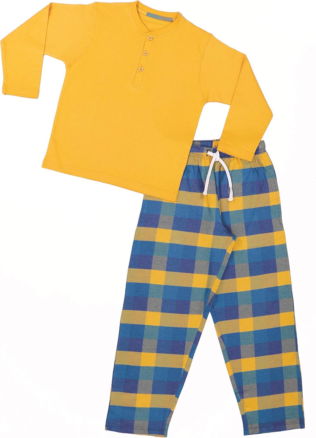 Sapphire Collection Children Boys Pyjamas Plain Long Sleeve Top & Woven ...