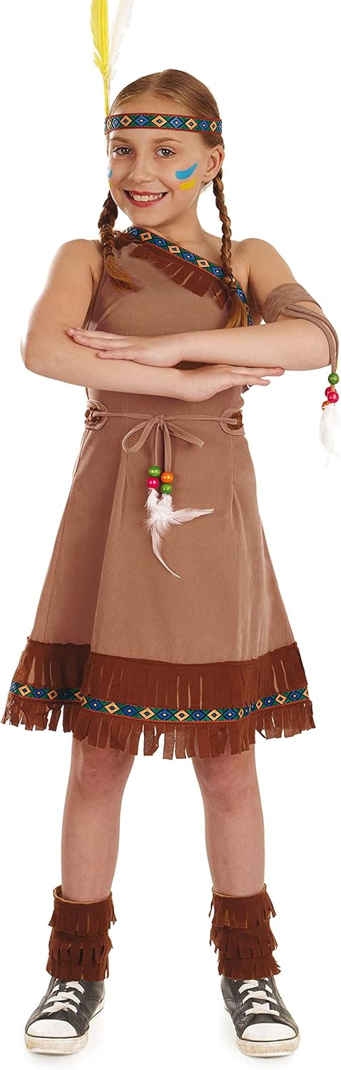 Fun Shack Girls Native American Costume Childrens Brown Fringed Indian ...