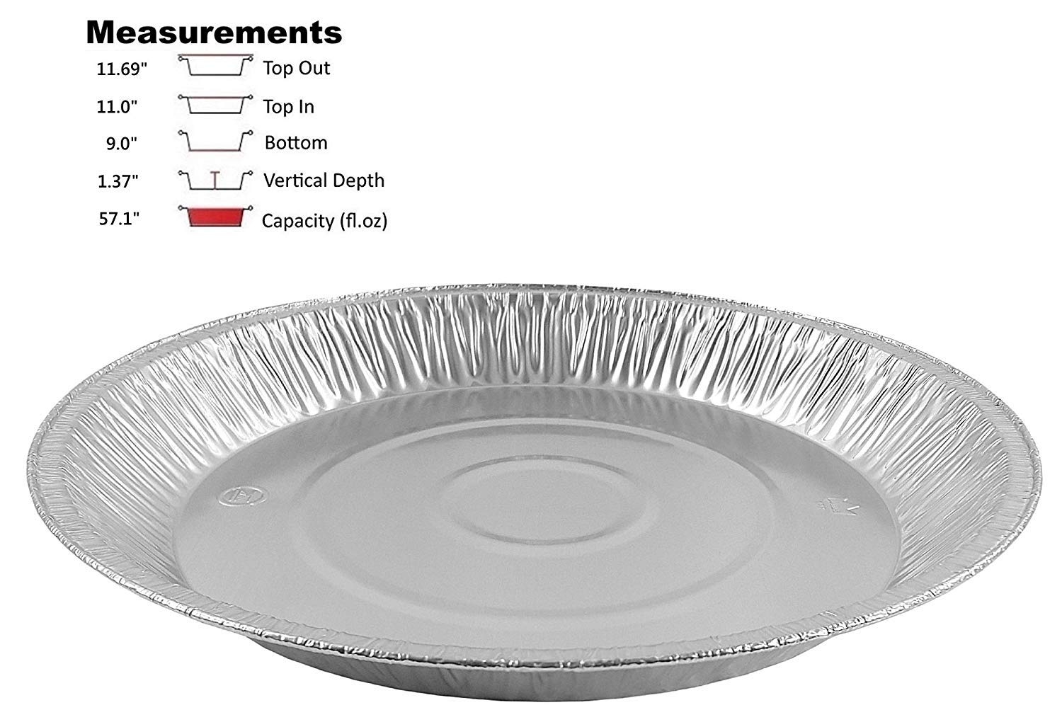 Amazon.com: Pactogo 12" Aluminum Foil Pie Pan Extra-Deep Disposable Tin ...