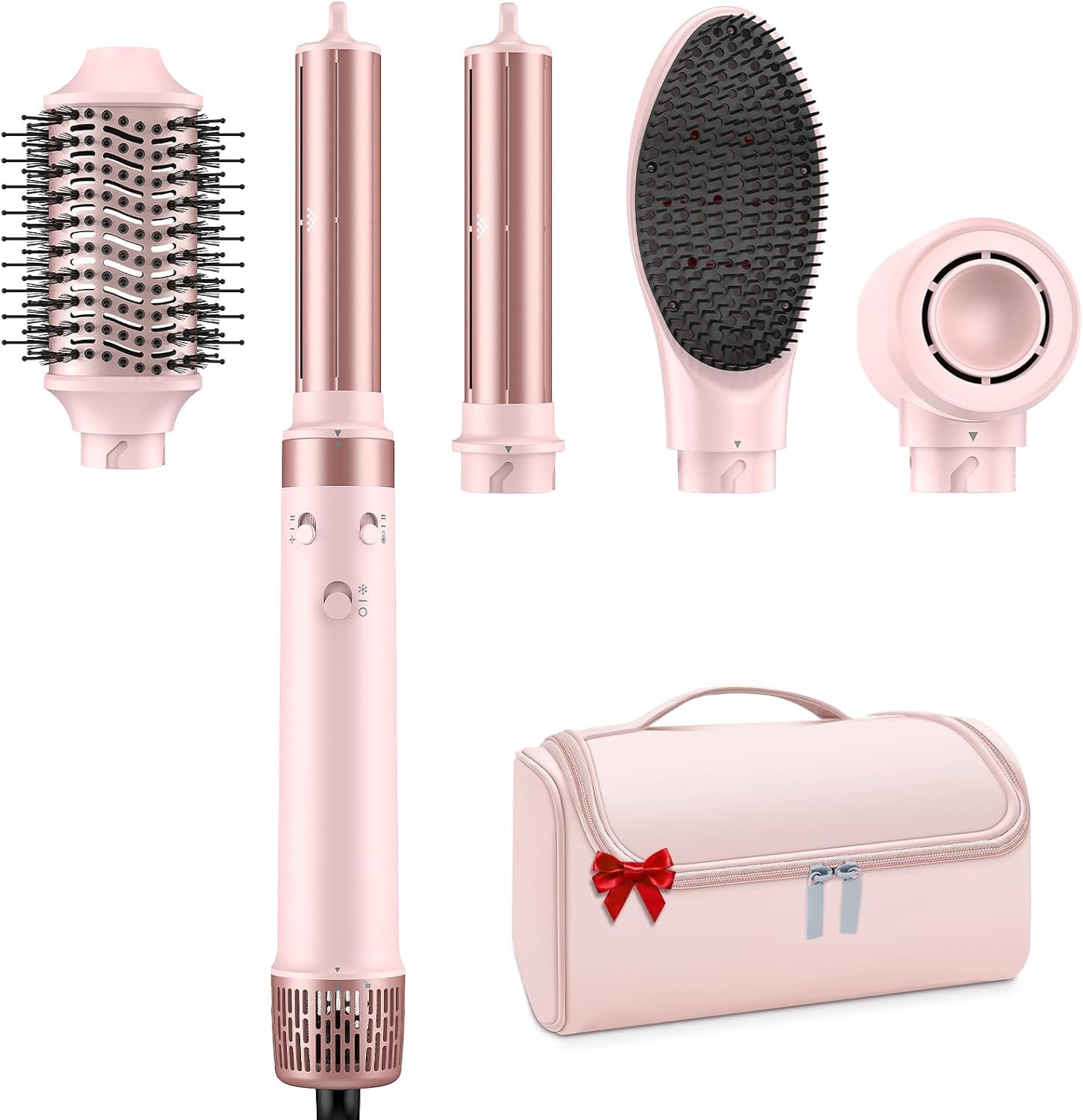 MESCOMB 5 IN 1 Dual Voltage Hair Dryer Brush - 1400 Watts Professional ...