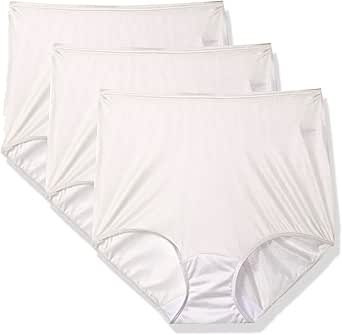 Shadowline Women's Hidden Elastic Nylon Full Brief Panty 3-Pack at ...