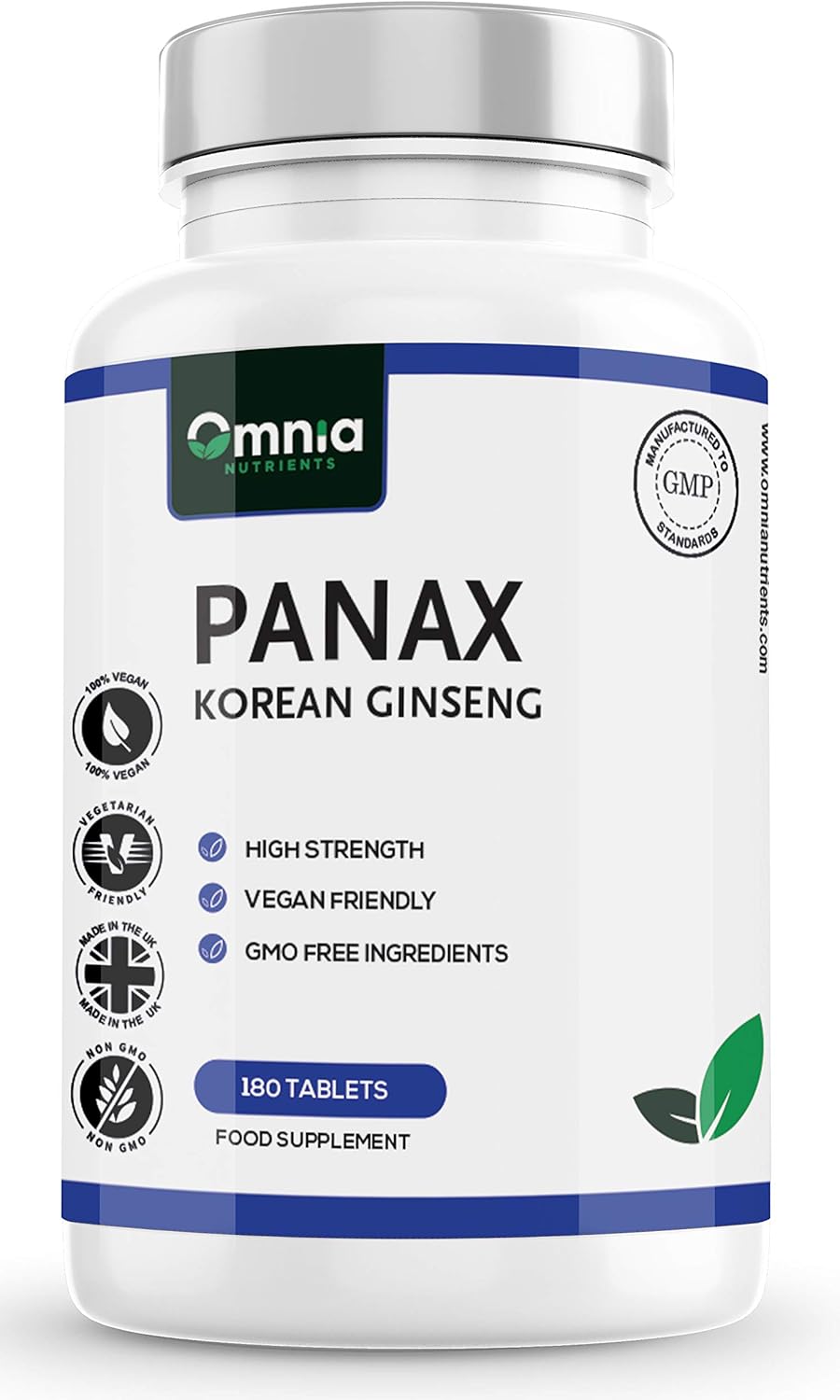 Panax | Korean Ginseng 1000mg | Panax Meyer Root |180 Vegan Tablets ...